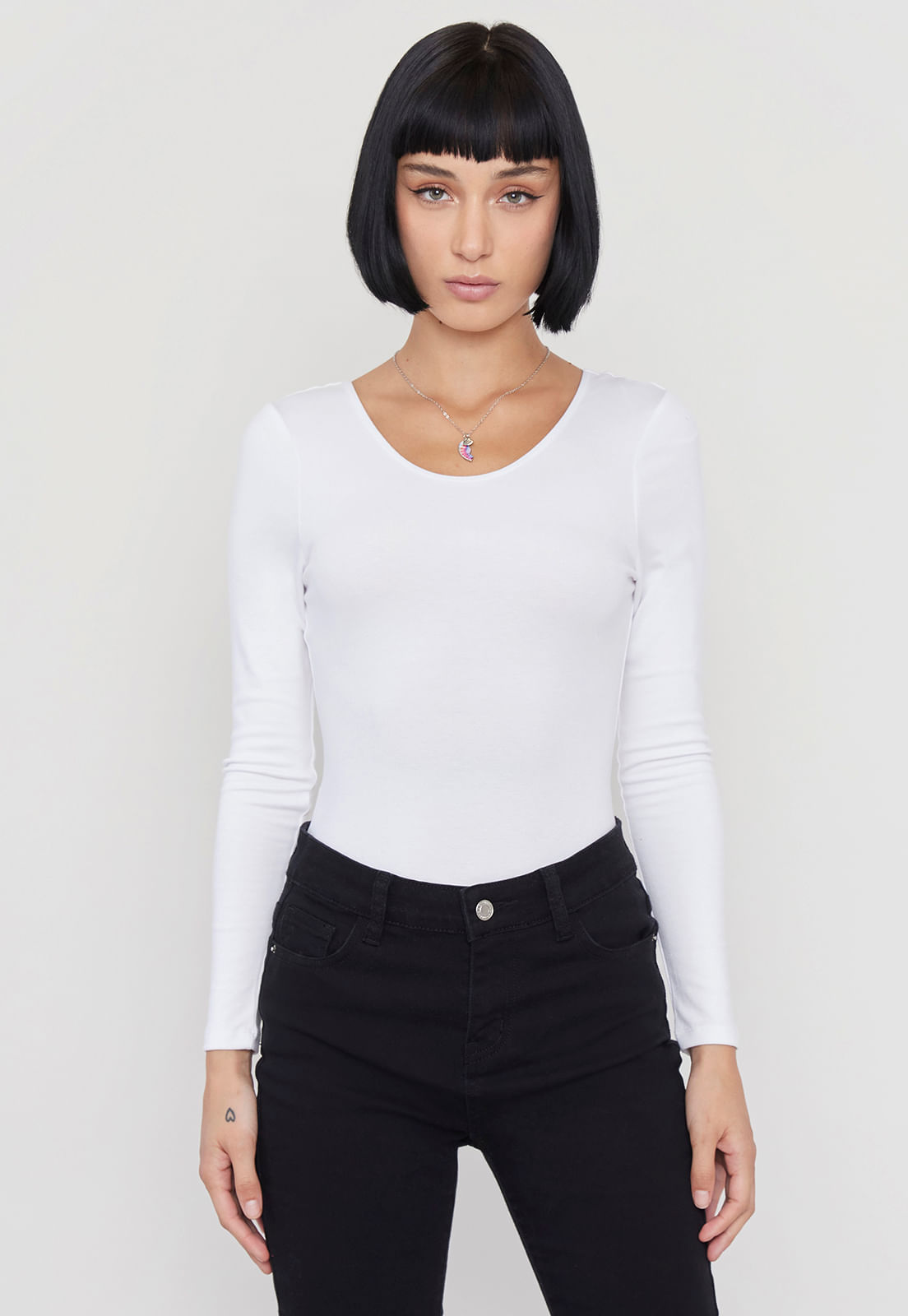 Body Mujer Blanco Manga Larga | Knasta Chile